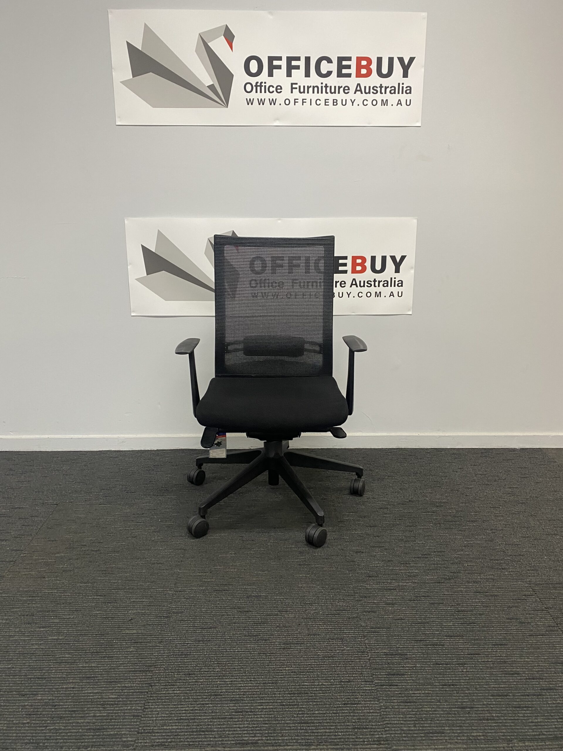 Second Hand High Back Ergonomic Chair/Boardroom Chair with Arms-Black ...