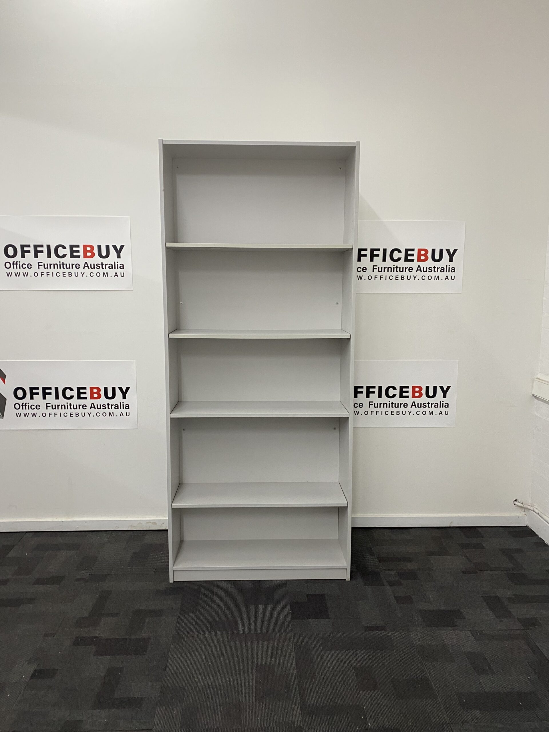 Second Hand Light Grey Bookcase with Solid Back-2100mm high x 900mm ...