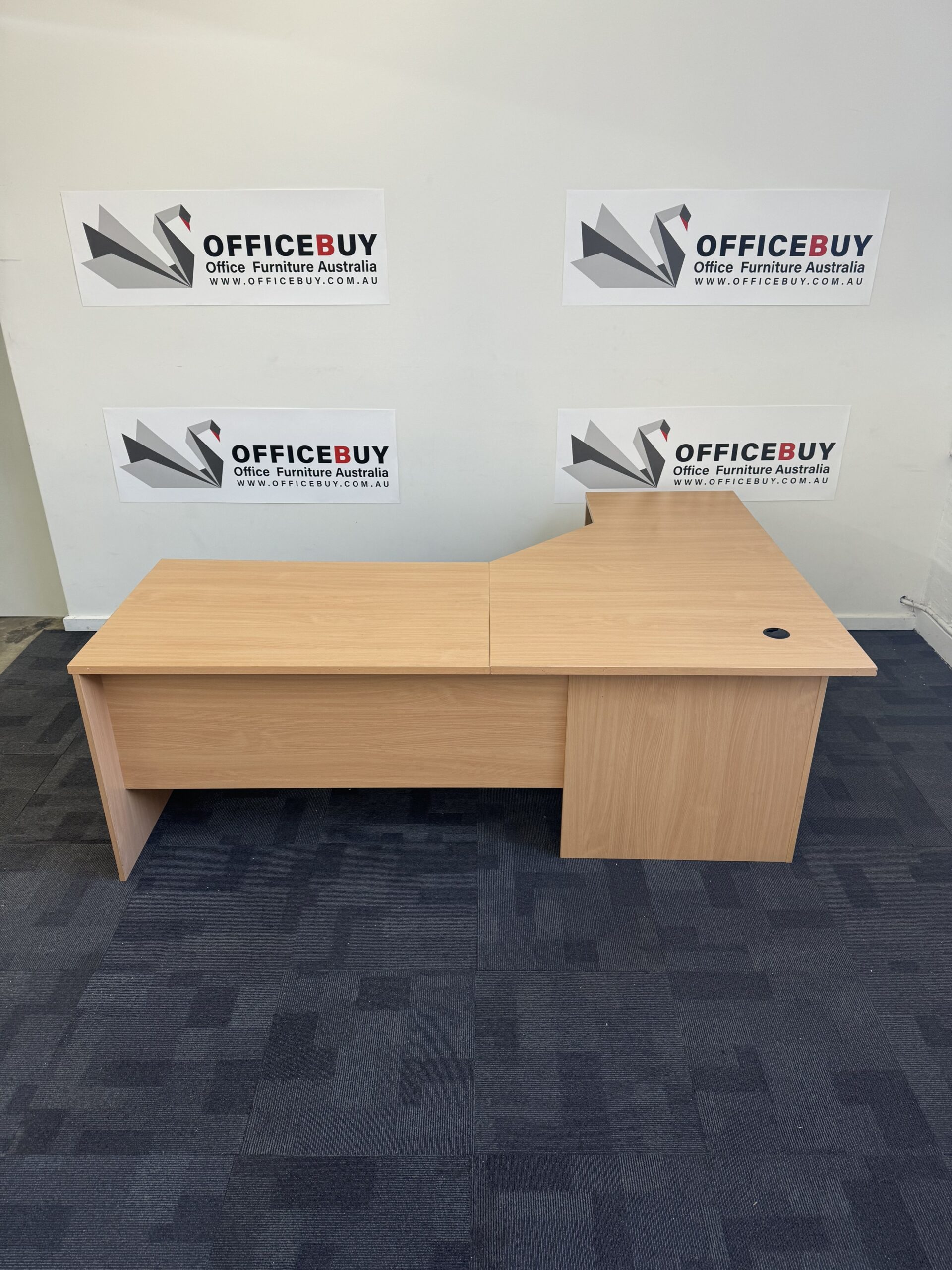 Second Hand 3-piece Top Corner Workstation-Beech-2100mm x 1500mm ...