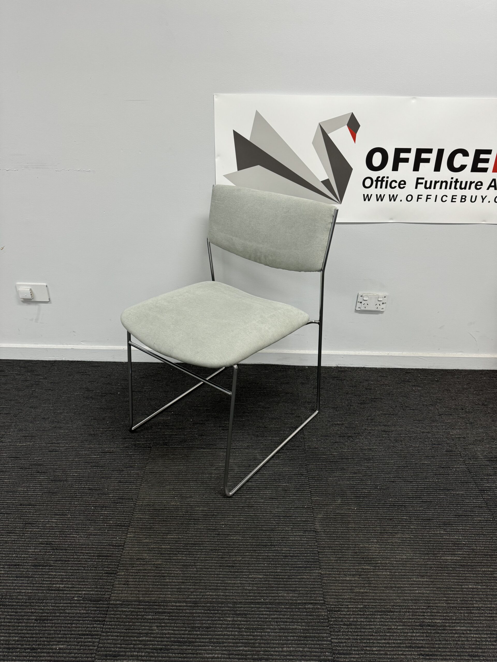 Second Hand Stackable Visitor Chairs with Steel Base-Assorted Colours ...