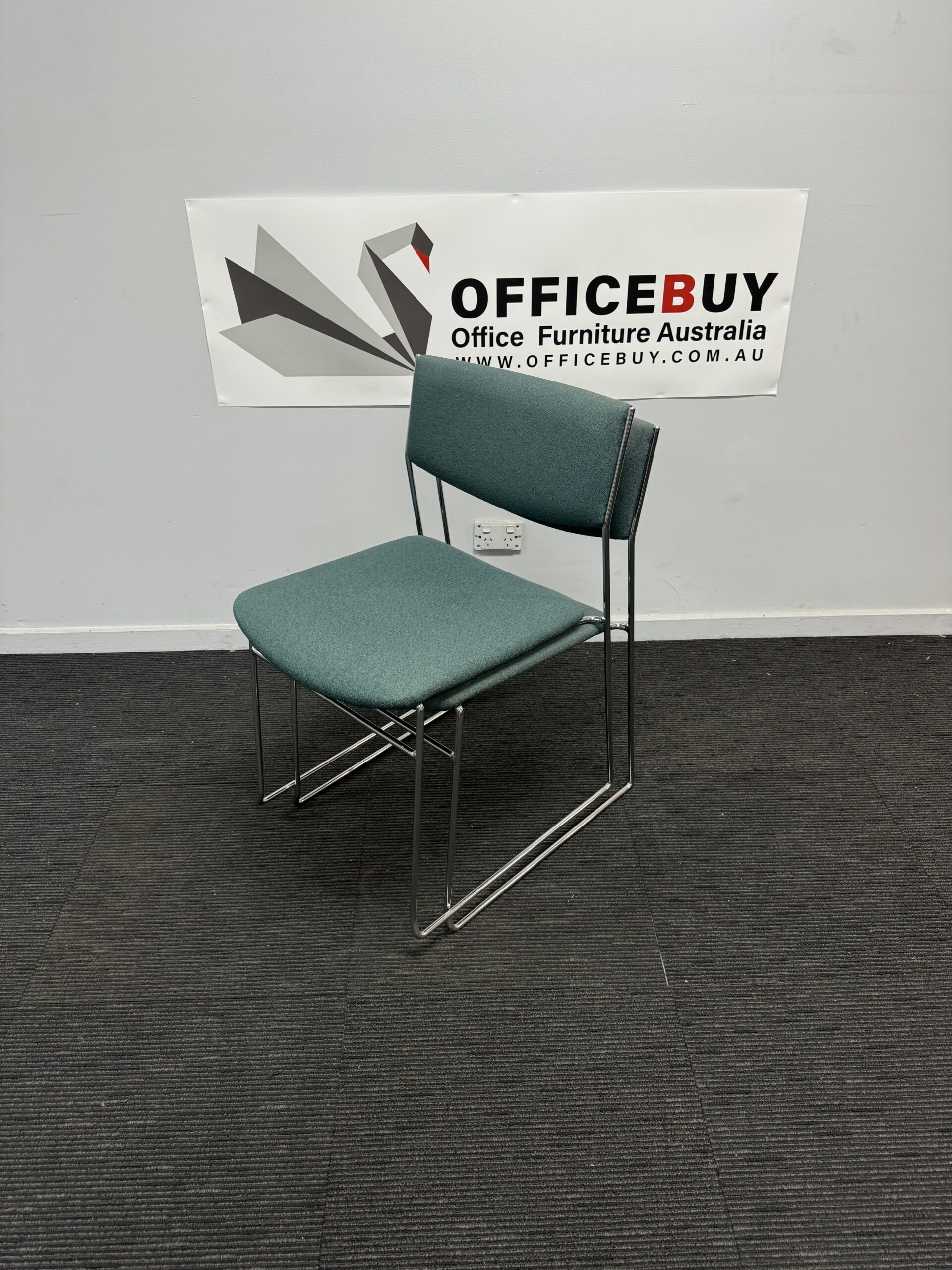 Second Hand Stackable Visitor Chairs with Steel Base-Assorted Colours ...