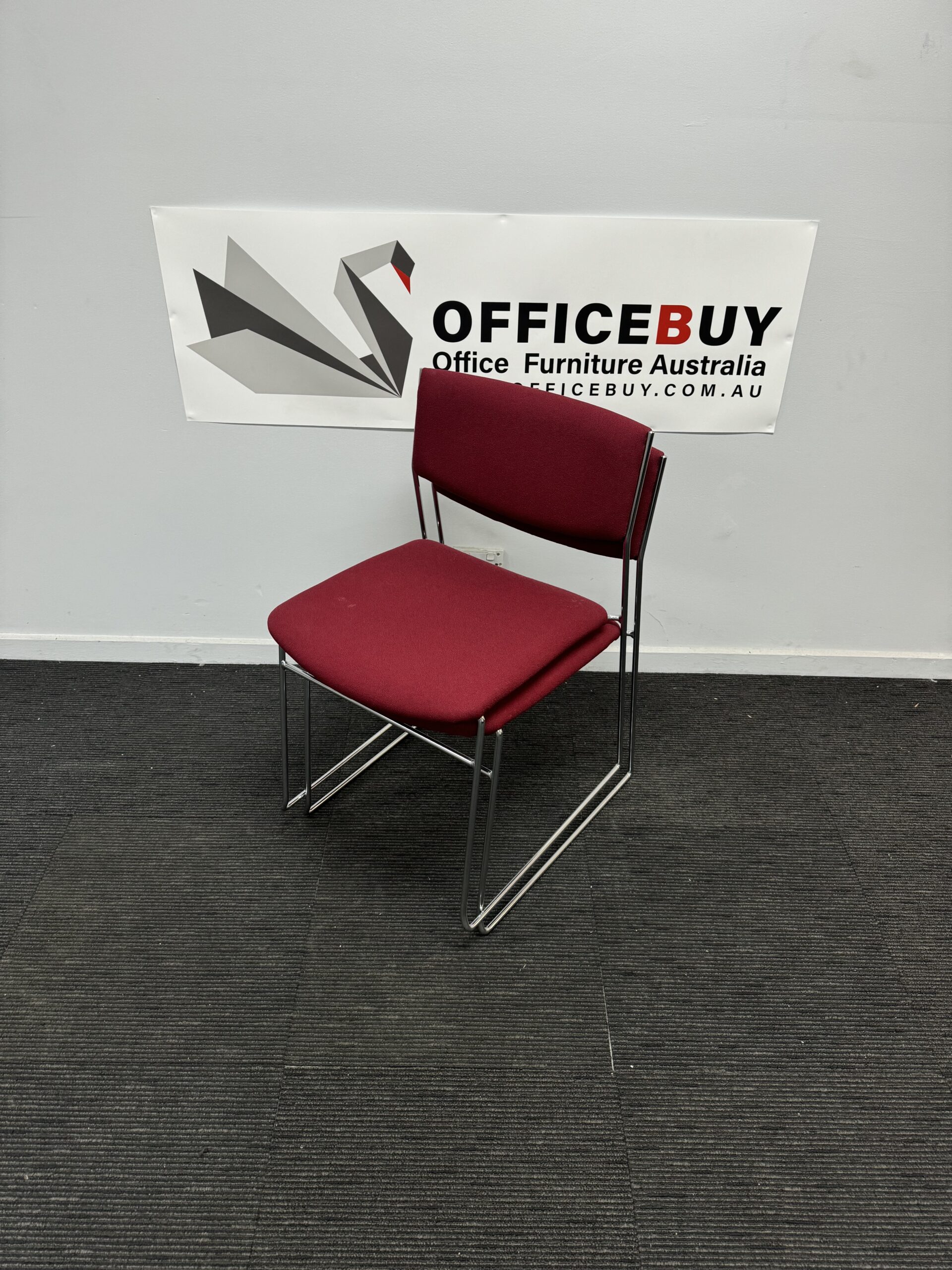 Second Hand Stackable Visitor Chairs with Steel Base-Assorted Colours ...