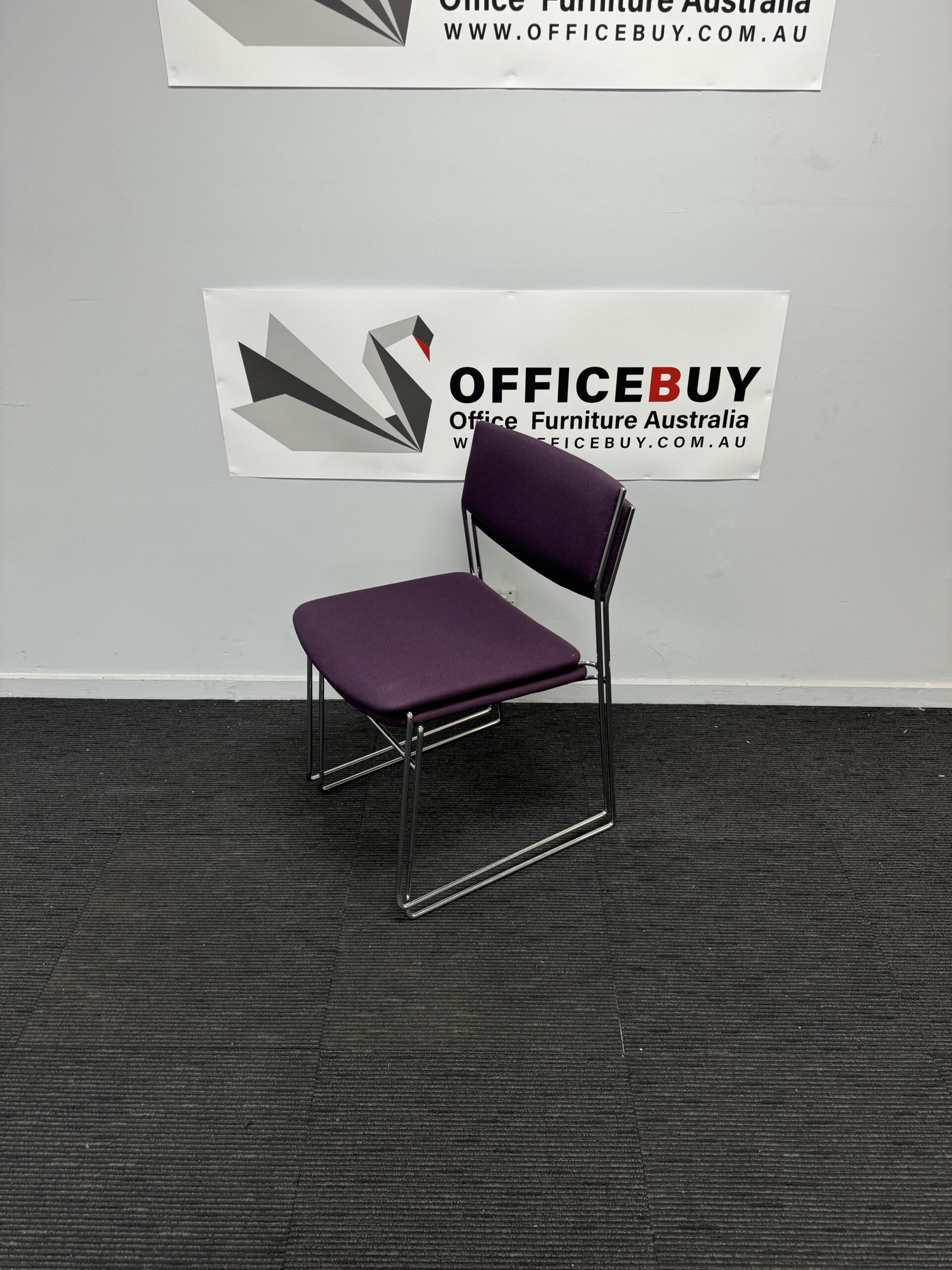 Second Hand Stackable Visitor Chairs with Steel Base-Assorted Colours ...